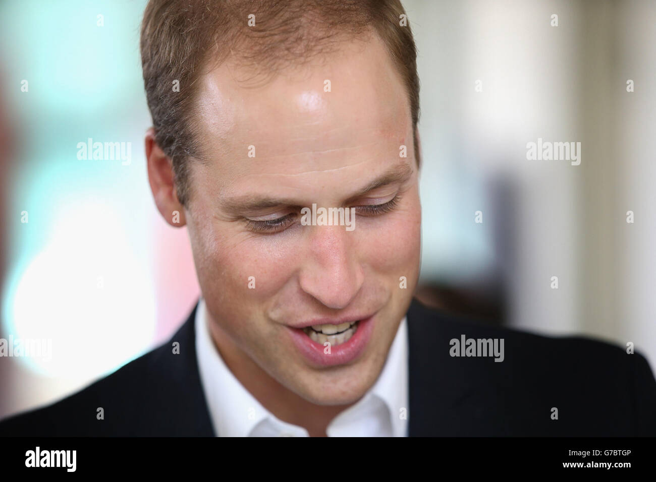 The Duke of Cambridge talks with young people as he visits the Agenzija ...
