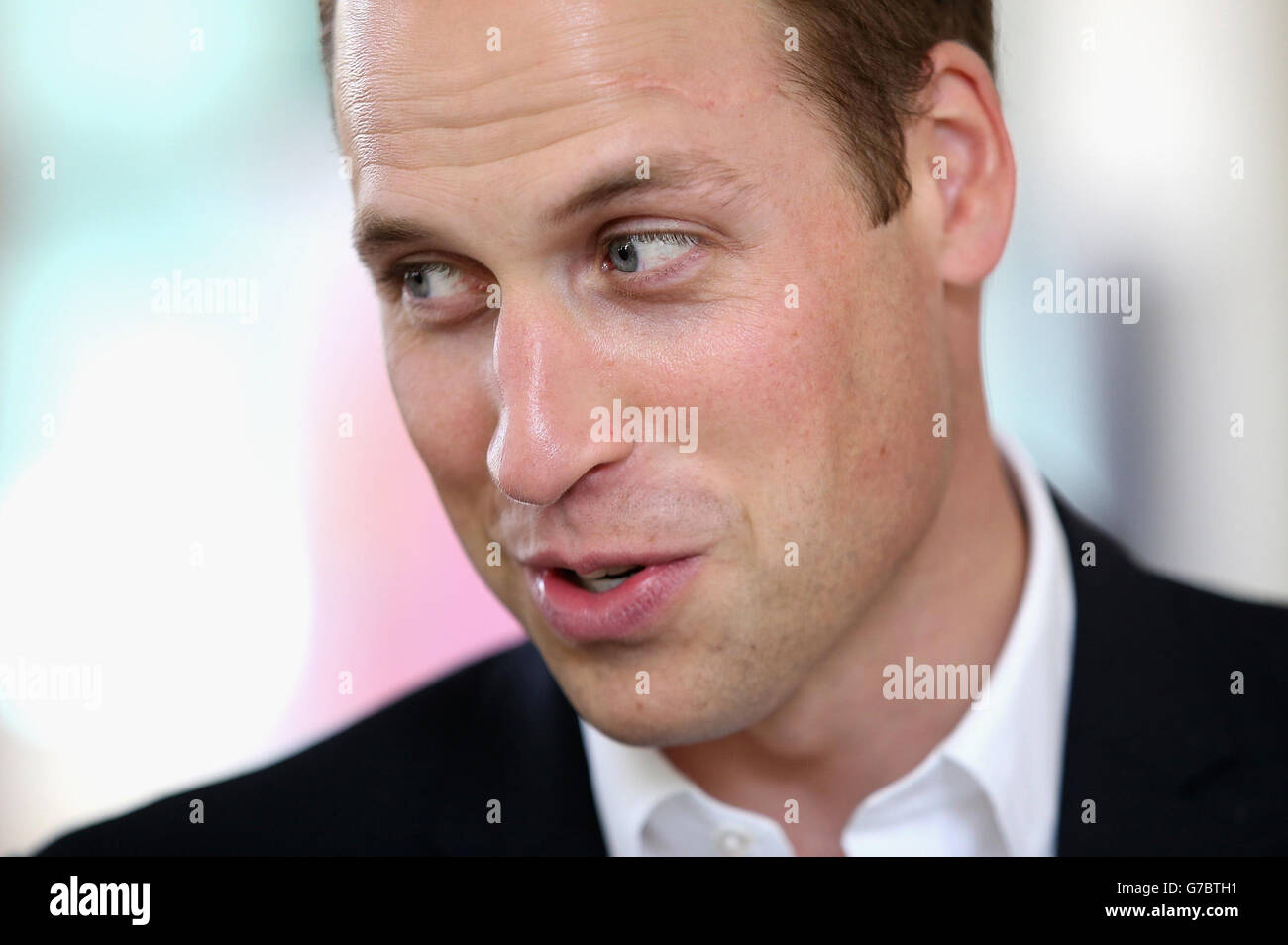 The Duke of Cambridge talks with young people as he visits the Agenzija ...