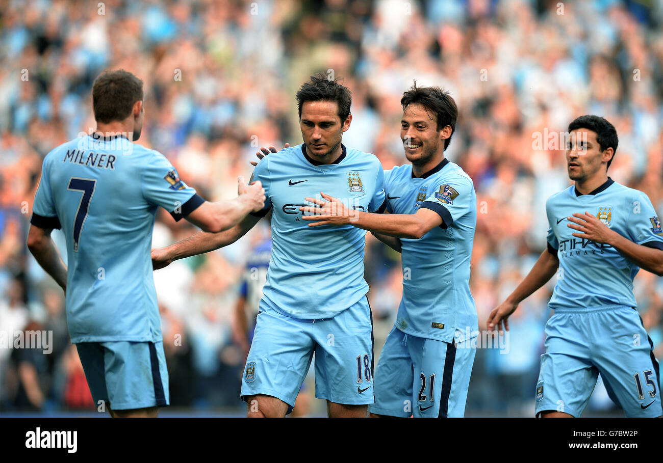 Manchester City's Frank Lampard celebrates scoring their first goal ...
