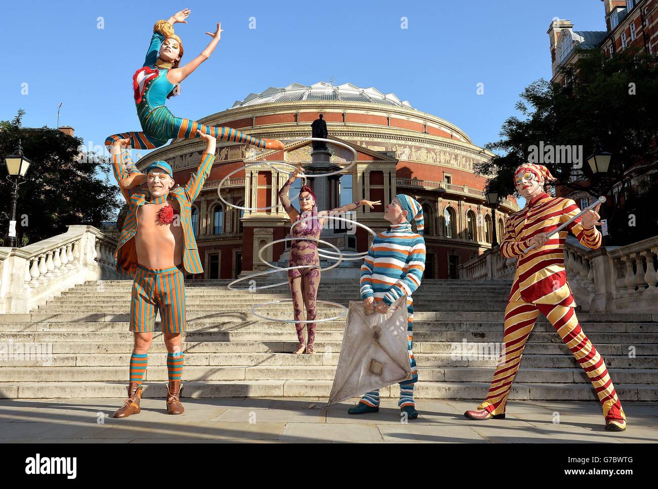 Members of Cirque du Soleil show Kooza show off their special skills ...