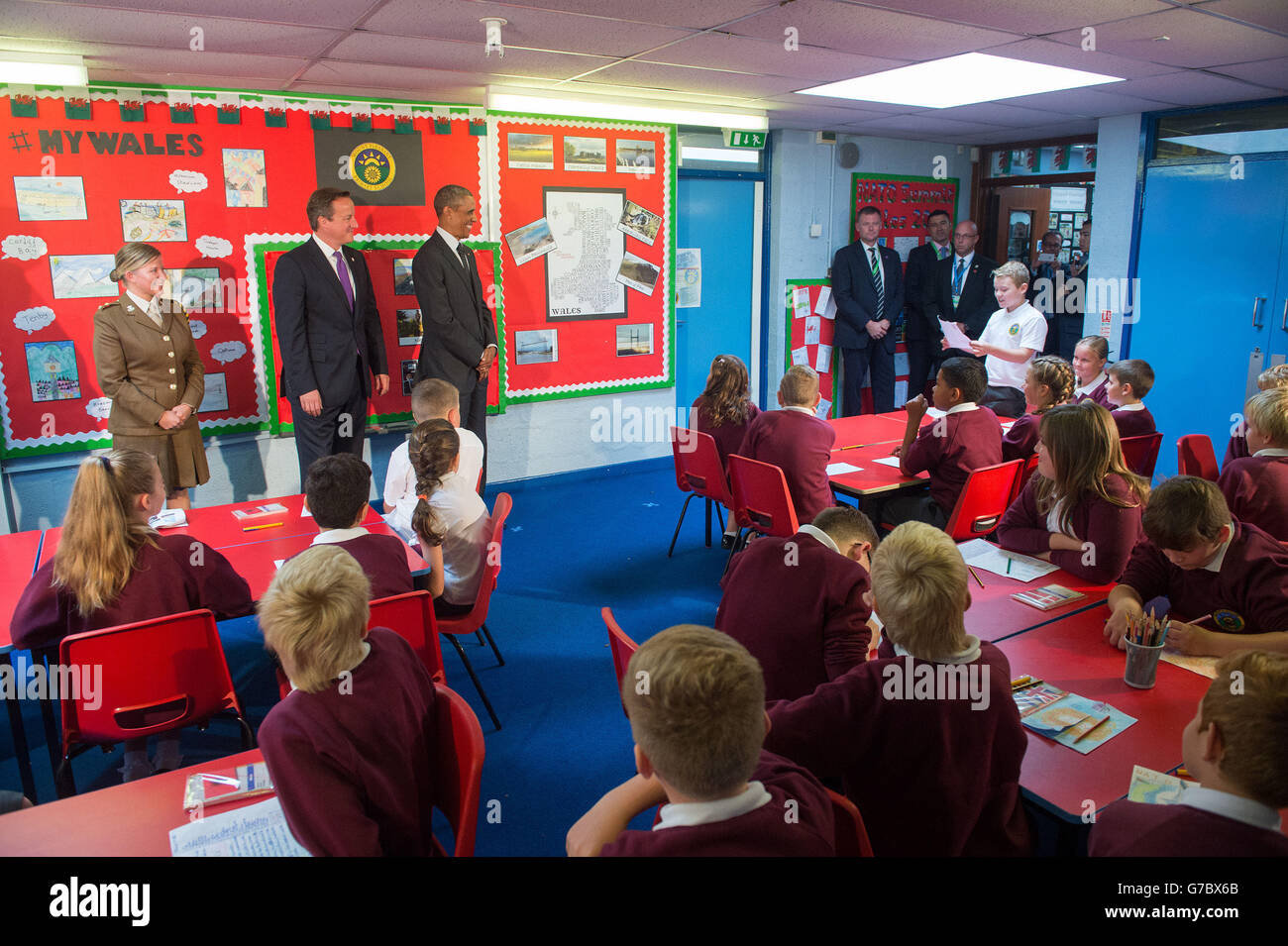 US President Barack Obama and British Prime Minister David Cameron with ...