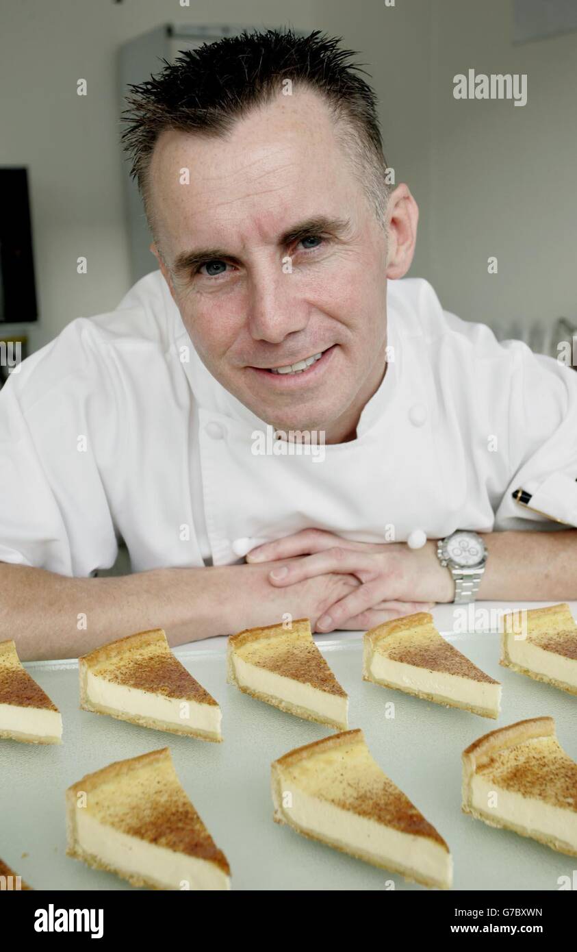 Celebrity chef Gary Rhodes poses with one of his dessert creations at ...