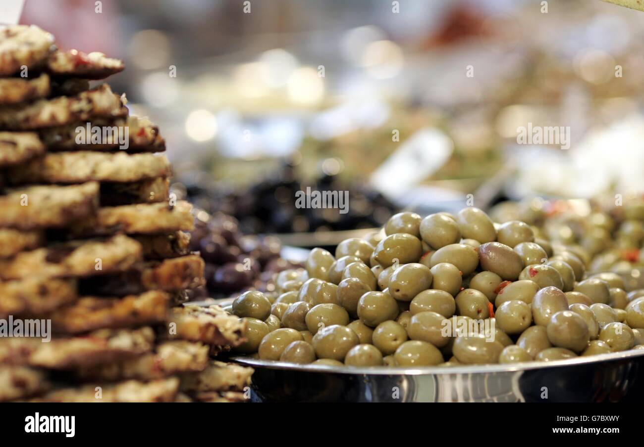 A selection of delicacies on offer at Somerset House in central London ...