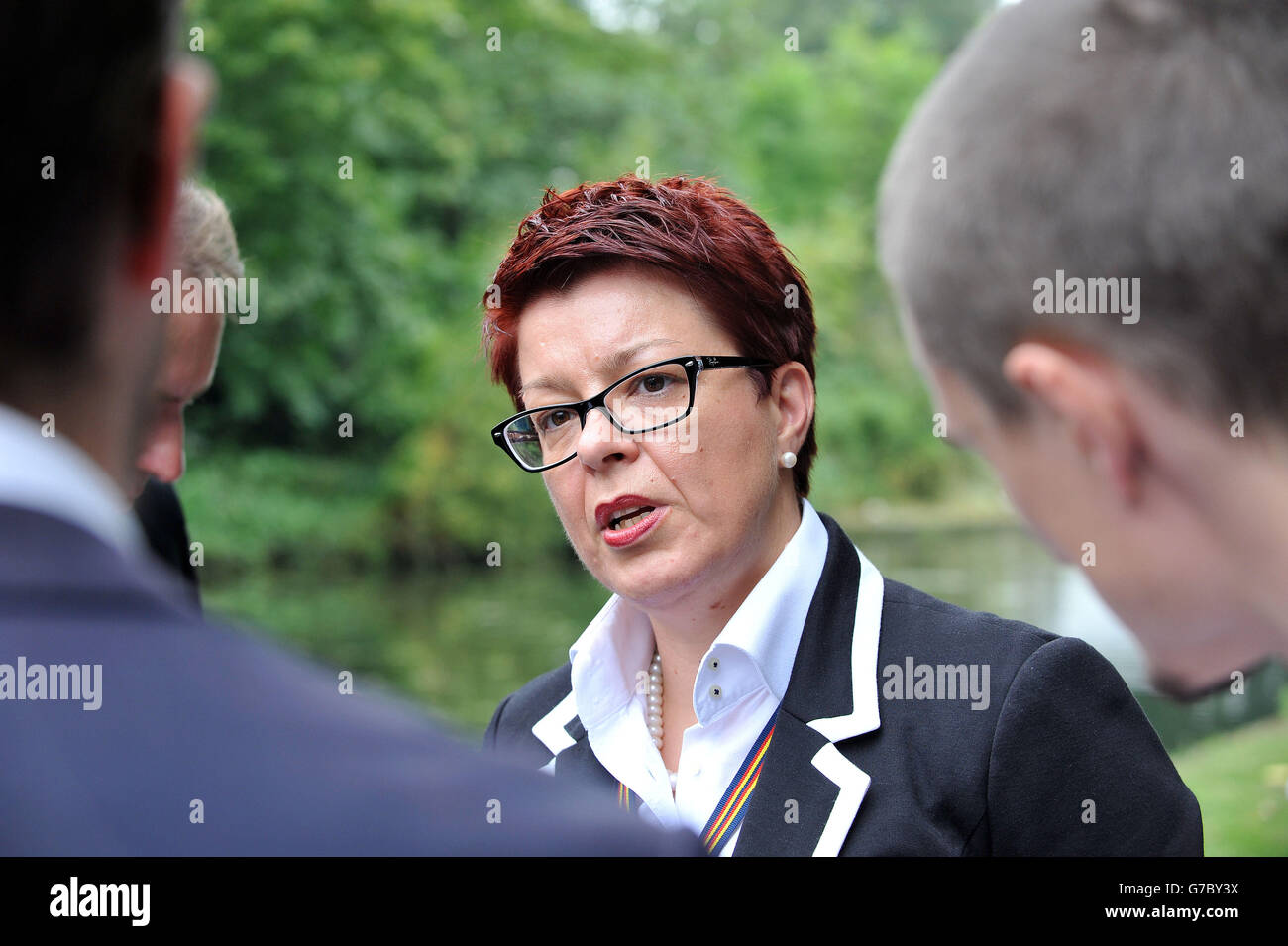 Investigating officer, Detective Inspector Julie Willats, speaks to the ...