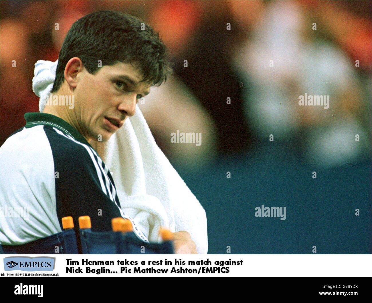 Tennis, British National Championships, Telford. Tim Henman takes a ...