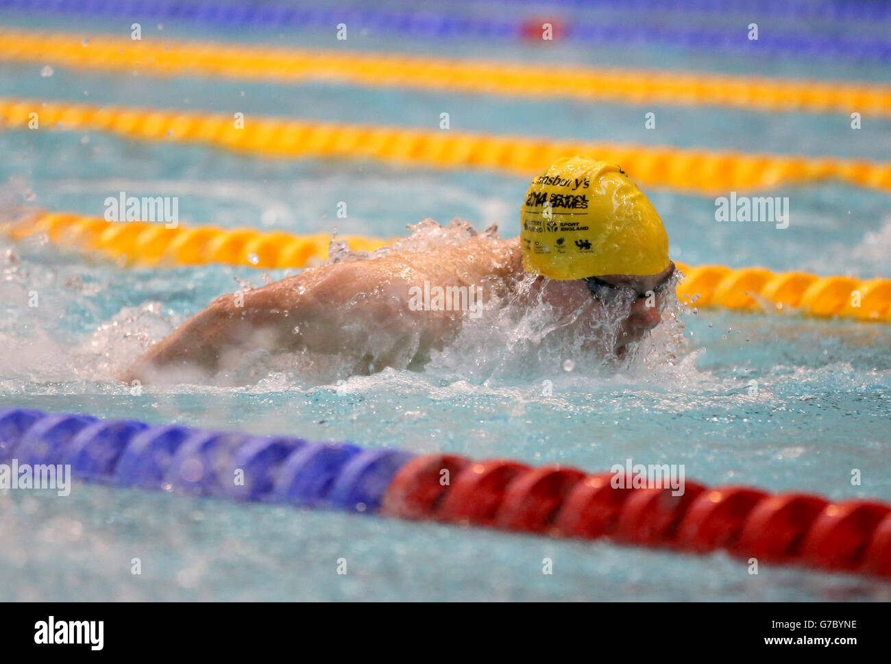 England Central's Isaac Peace competes in the Boys Open 200m Butterfly ...