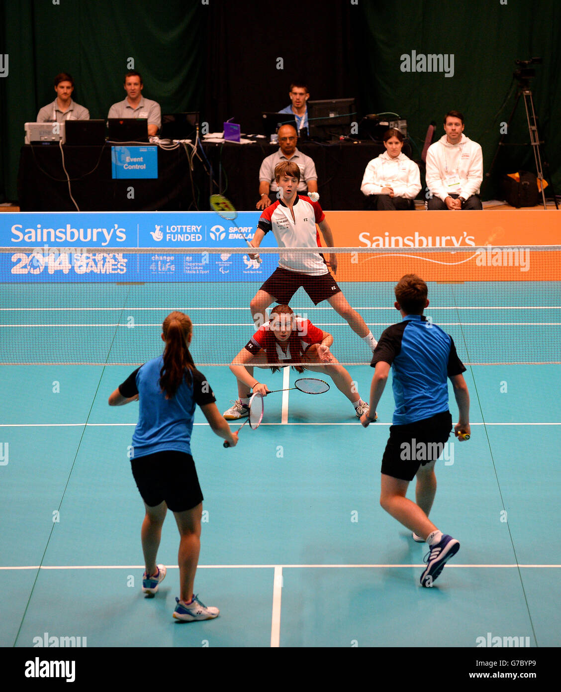 England's Callum Hemming and Lizzie Tolman in action against Scotland's ...