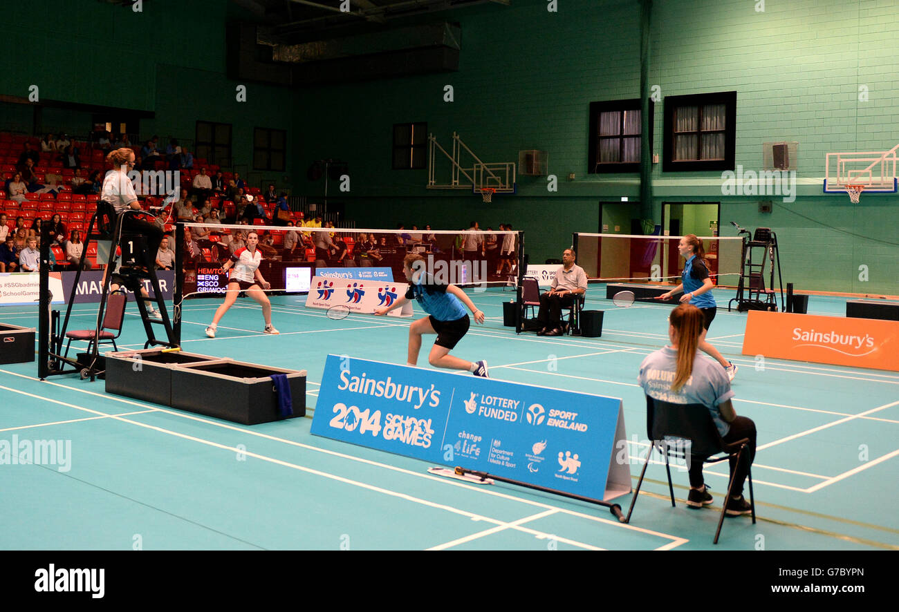 England's Callum Hemming and Lizzie Tolman in action against Scotland's ...