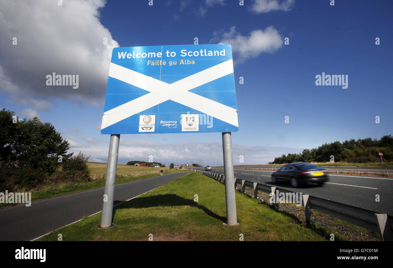 A general view at the border between Scotland and England just north of ...