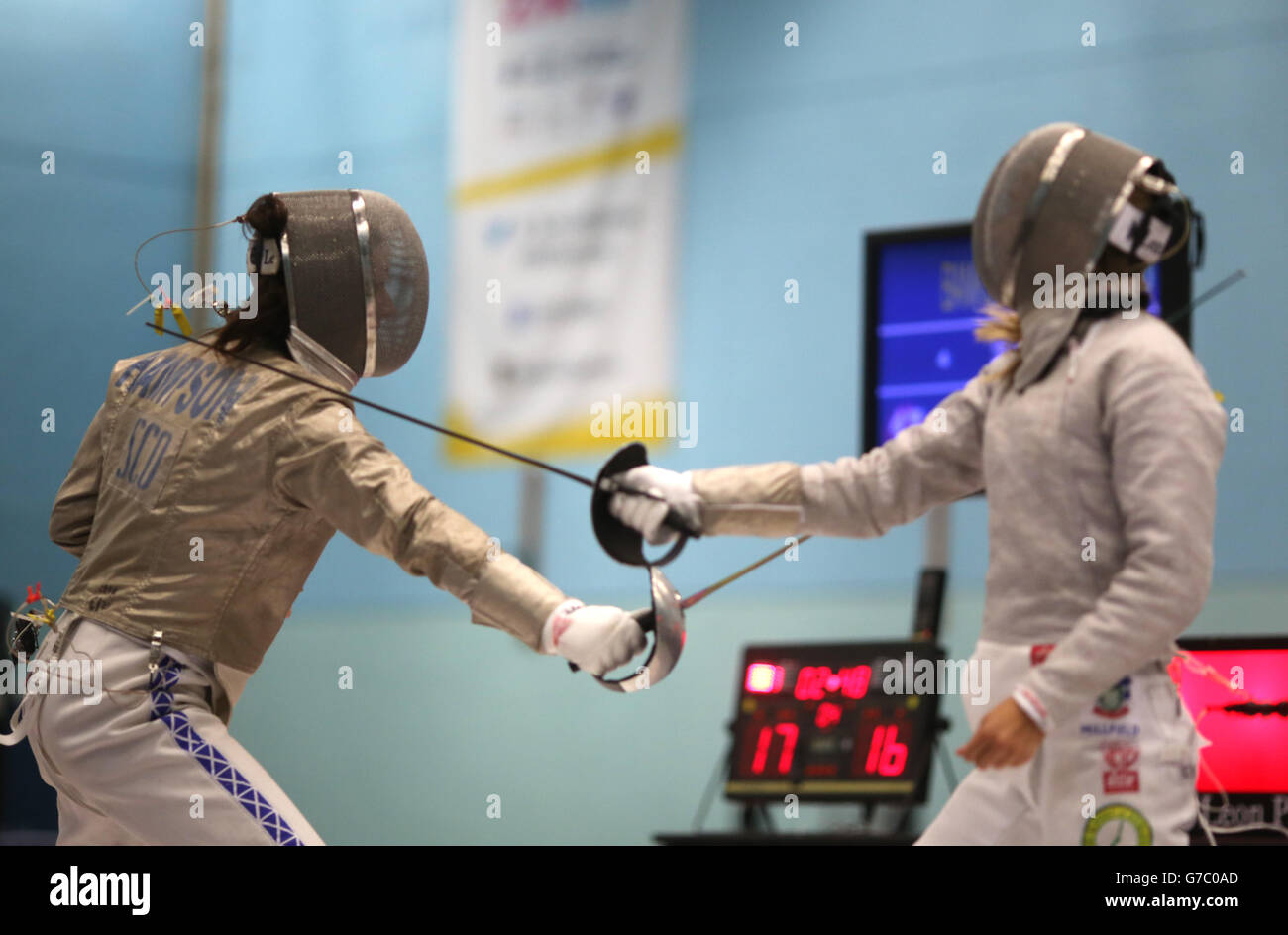 England's Paisley Banks (right) and Scotland's Sarah-Jane Hampson ...