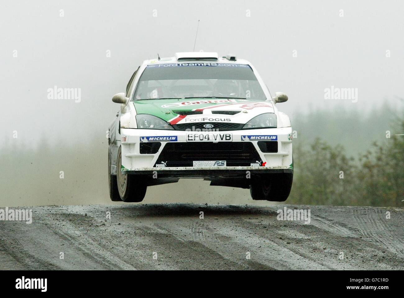 Wales Rally GB. Markko Martin drives his Ford Focus RS WRC 04 through ...
