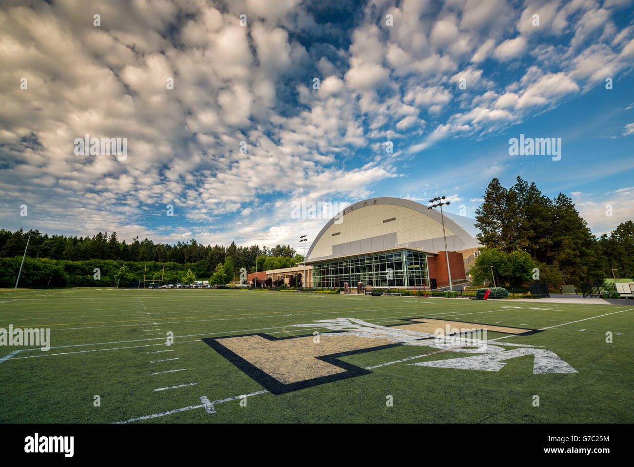 Football Practice field with sports dome University of Idaho Stock ...