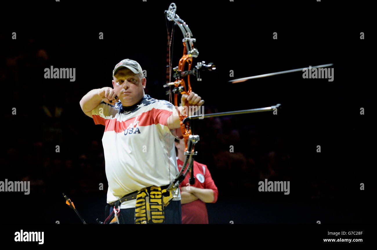 USA's Richard Burkett competes during the Men's Archery Individual gold ...