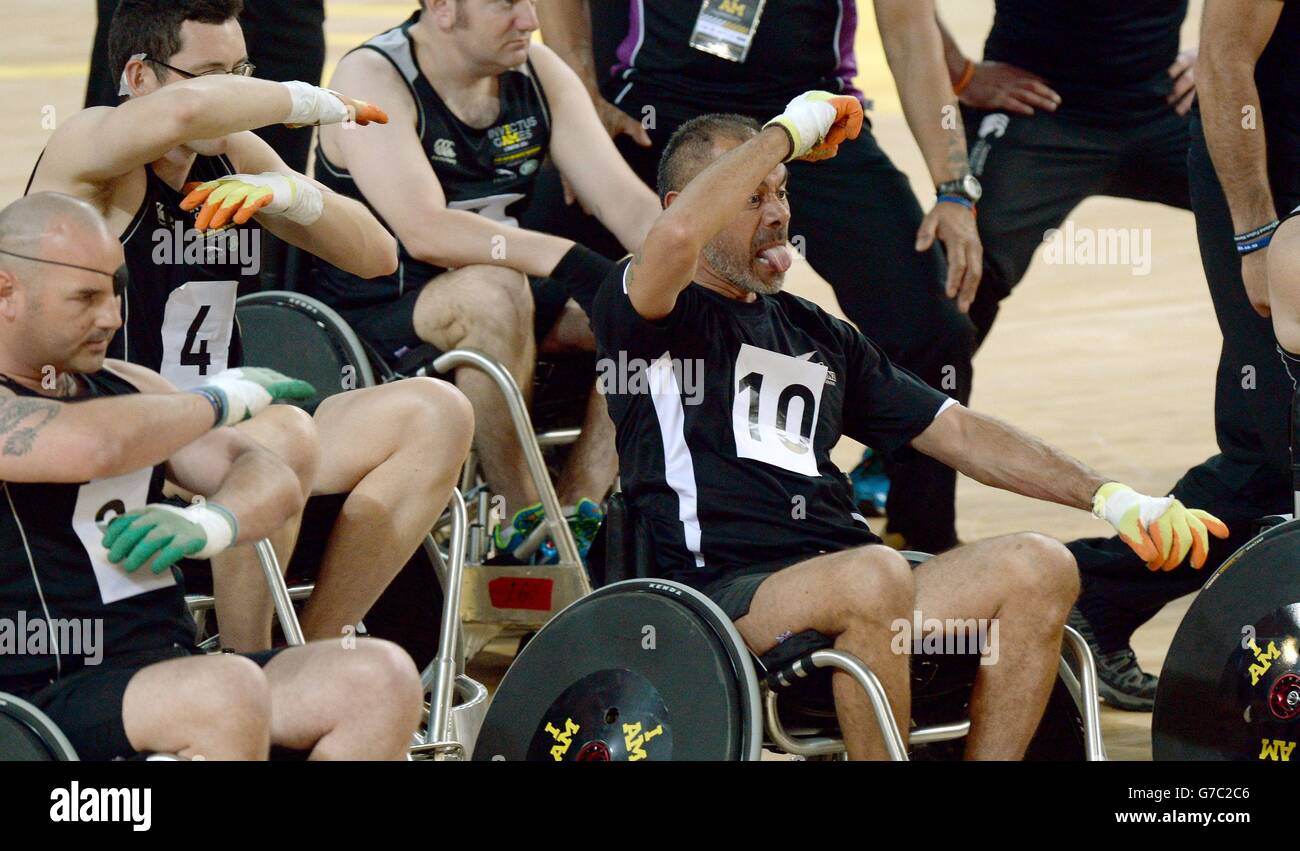 New Zealand perform the Haka during Wheelchair Rugby Pool B match ...