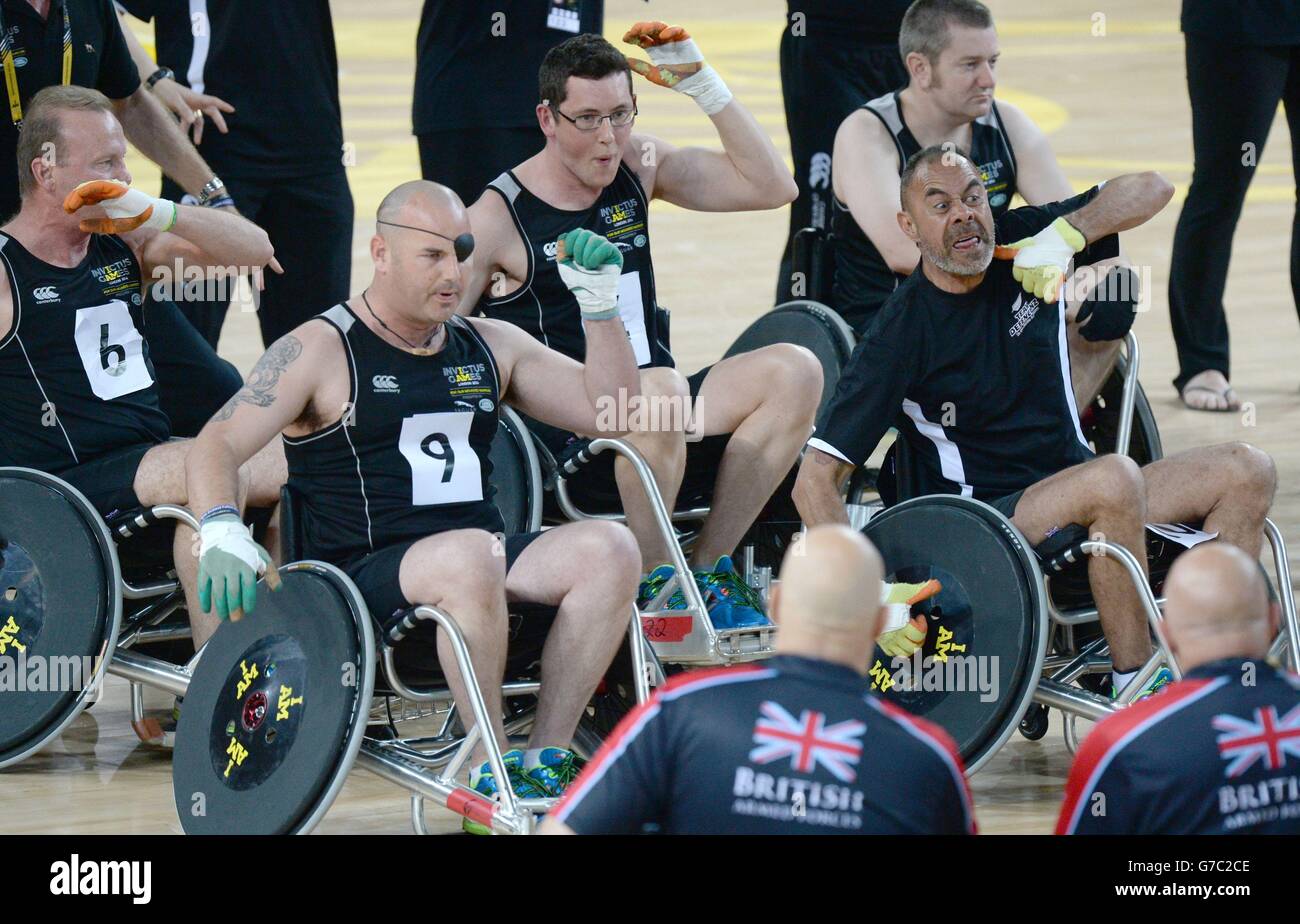 New Zealand perform the Haka during Wheelchair Rugby Pool B match ...