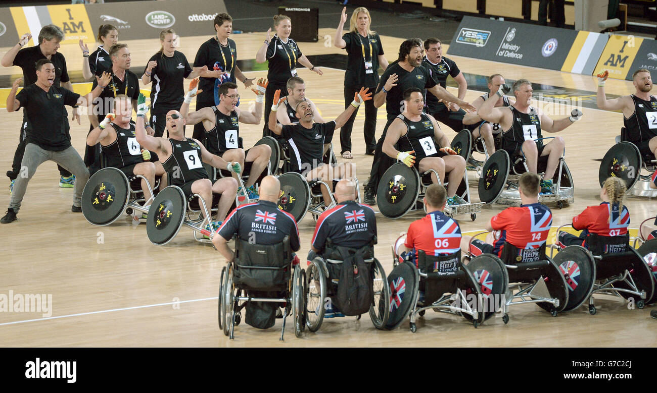 New Zealand perform the Haka during Wheelchair Rugby Pool B match ...