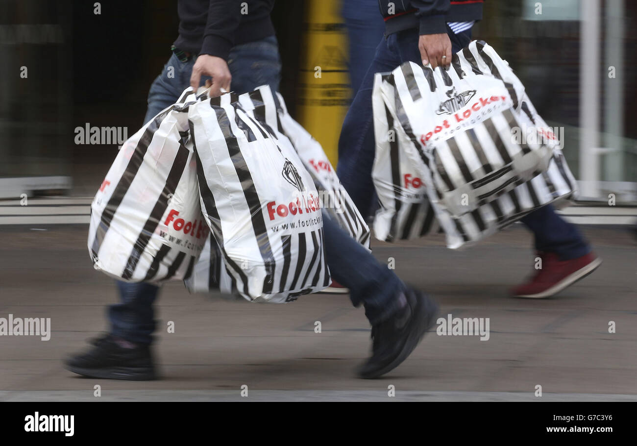 London shopping stock. Shoppers on Oxford Street in central London ...