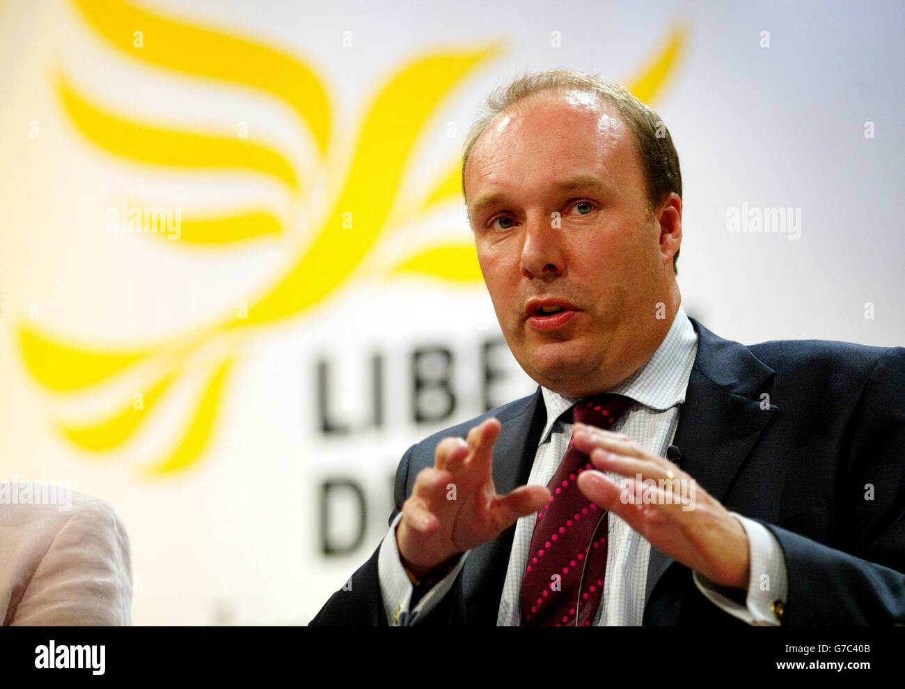 Liberal Democrat home affairs spokesman Mark Oaten MP speaks during the ...