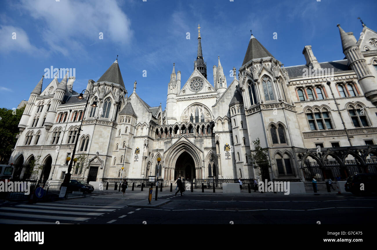 General view of the Royal Courts of Justice on The Strand in London ...