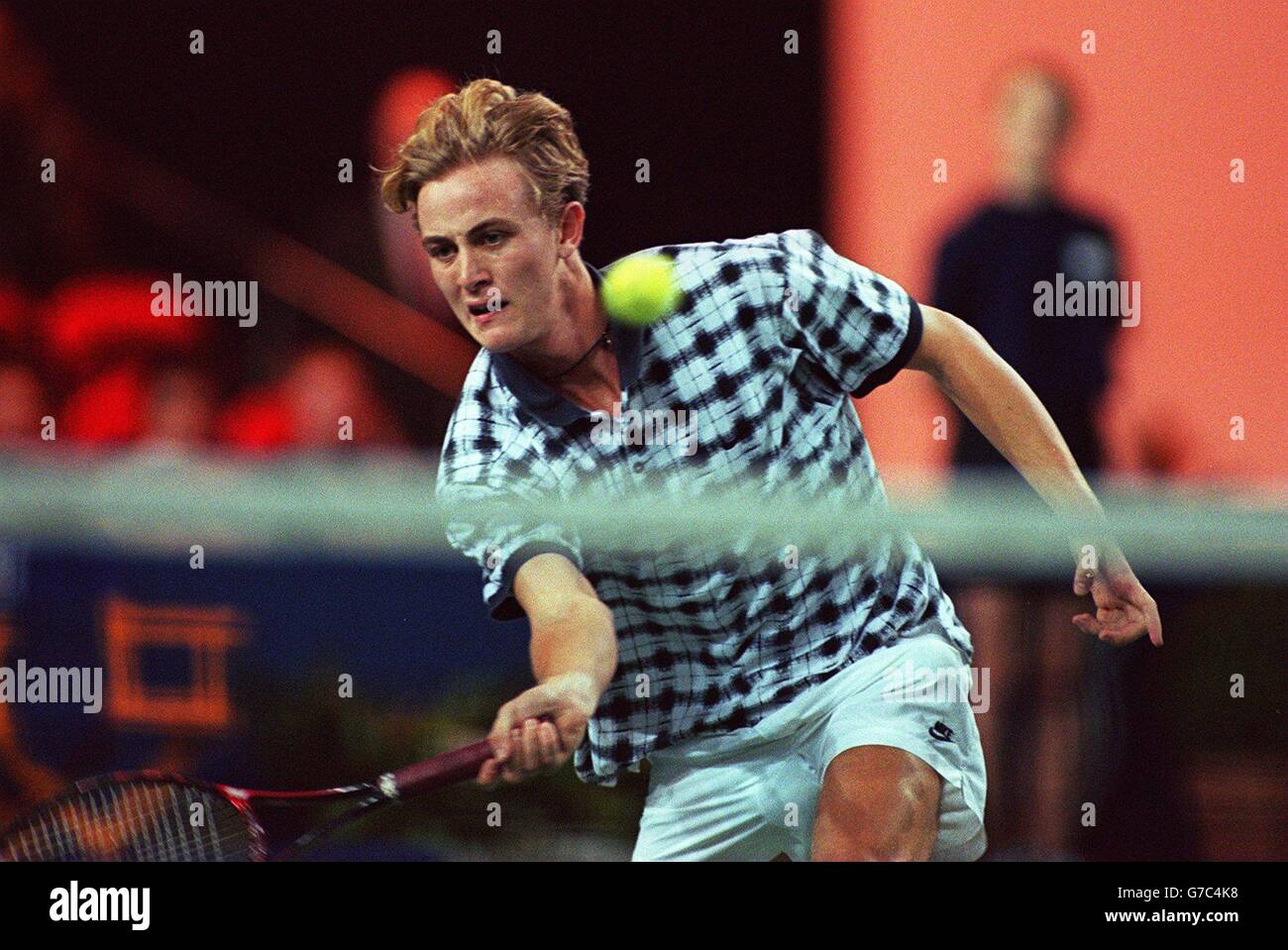 TENNIS - Guardian Direct British Nationals. Nick Baglin in action Stock ...
