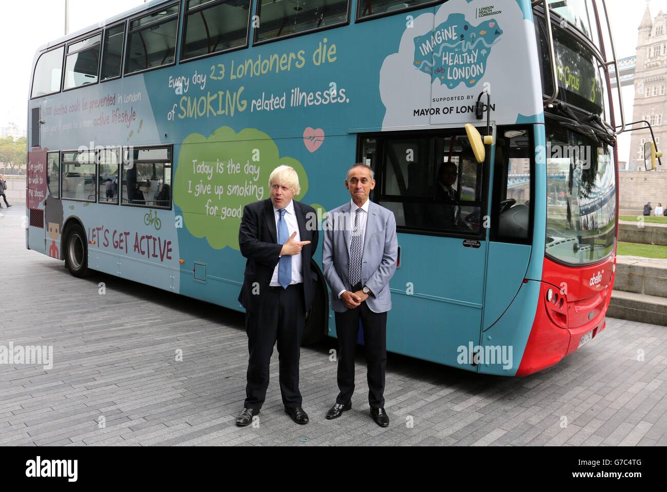 London Mayor Boris Johnson and Professor Lord Ara Darzi (right) during ...
