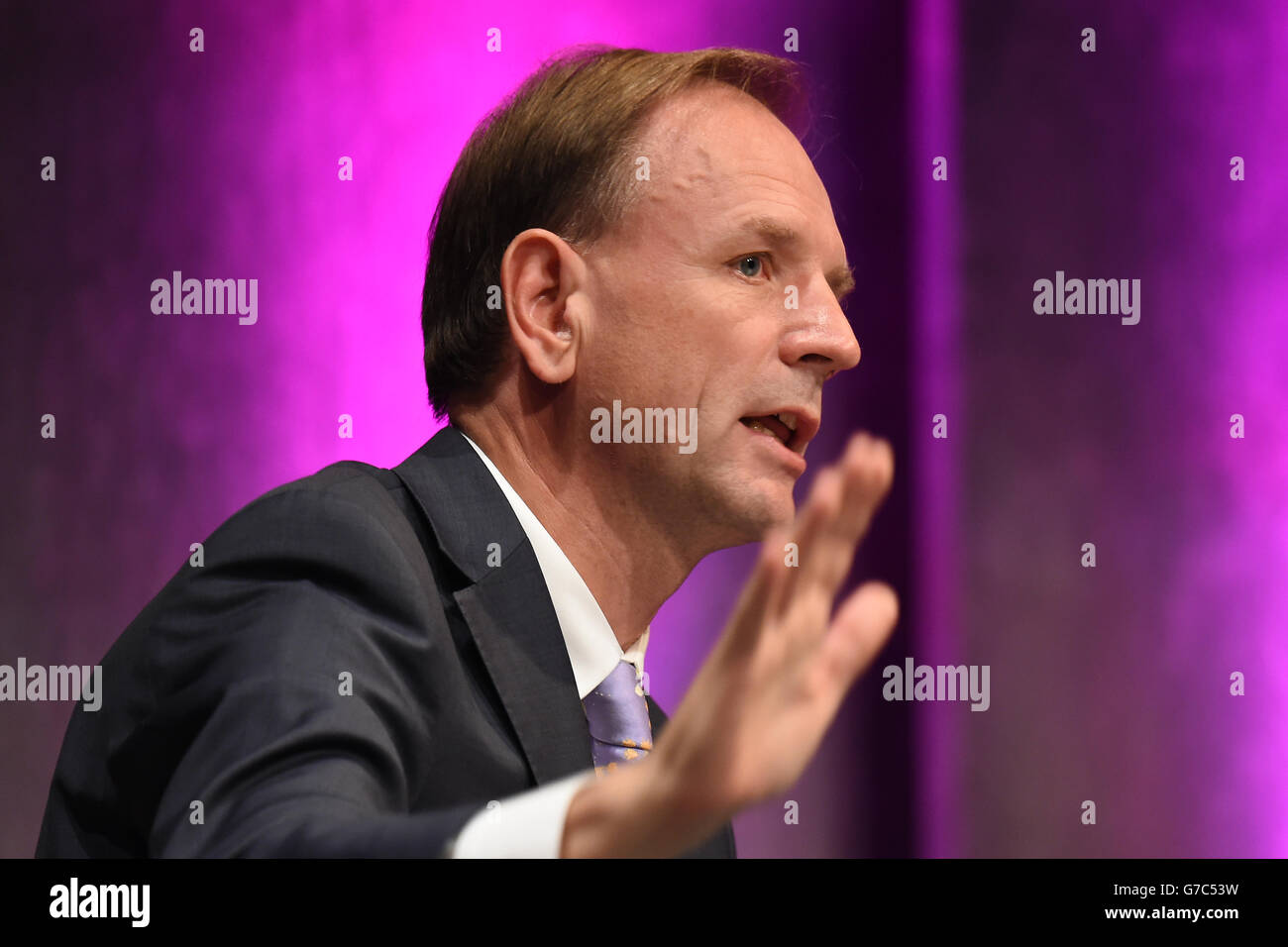 Simon Stevens, Chief Executive of NHS England addresses delegates ...