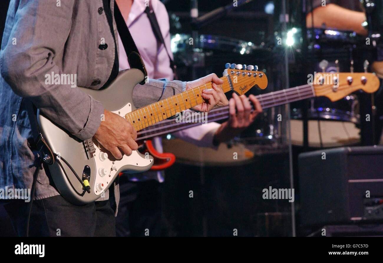 Mike Rutherford's guitar as he performs onstage during The Miller Strat ...