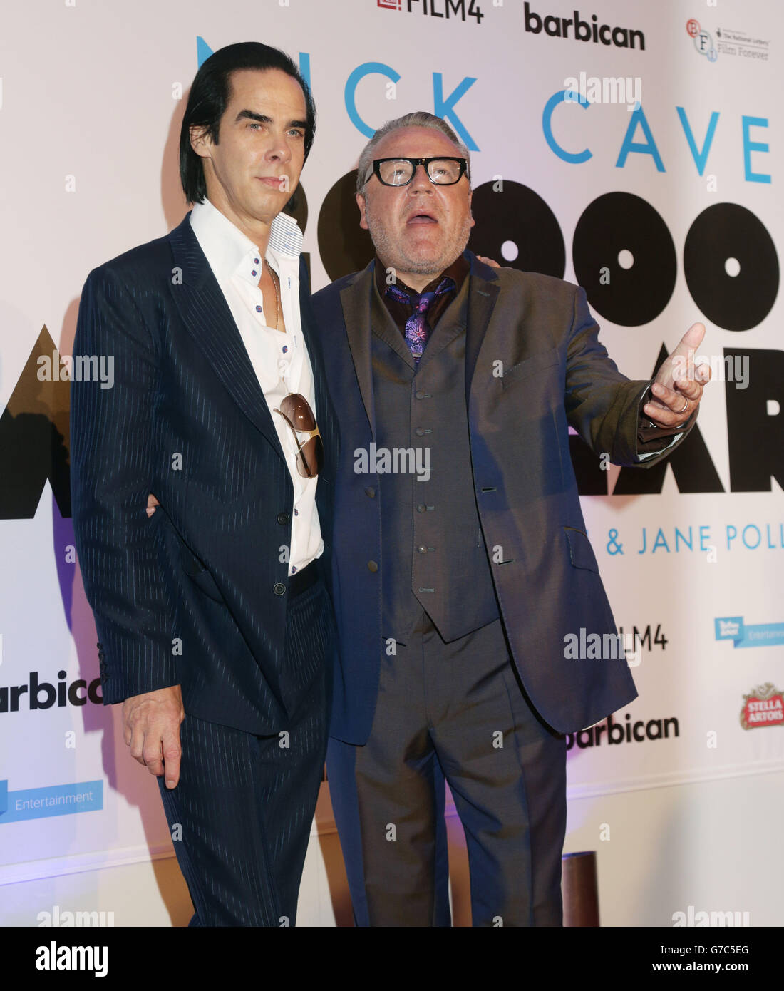 Nick Cave (left) and Ray Winstone arriving for the gala screening of ...
