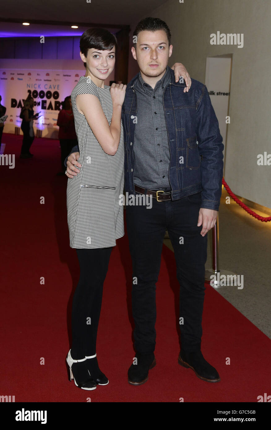 Matt Helders of the Arctic Monkeys and Breana McDow arriving for the gala screening of 20,000 ...