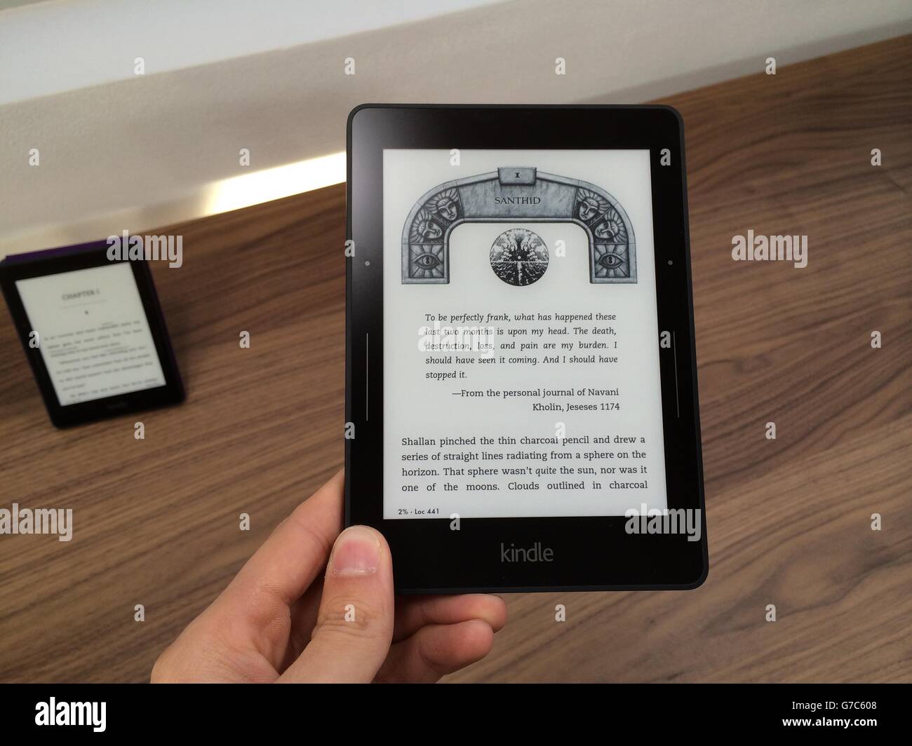 The new Amazon Kindle which has been updated, doubling the storage ...