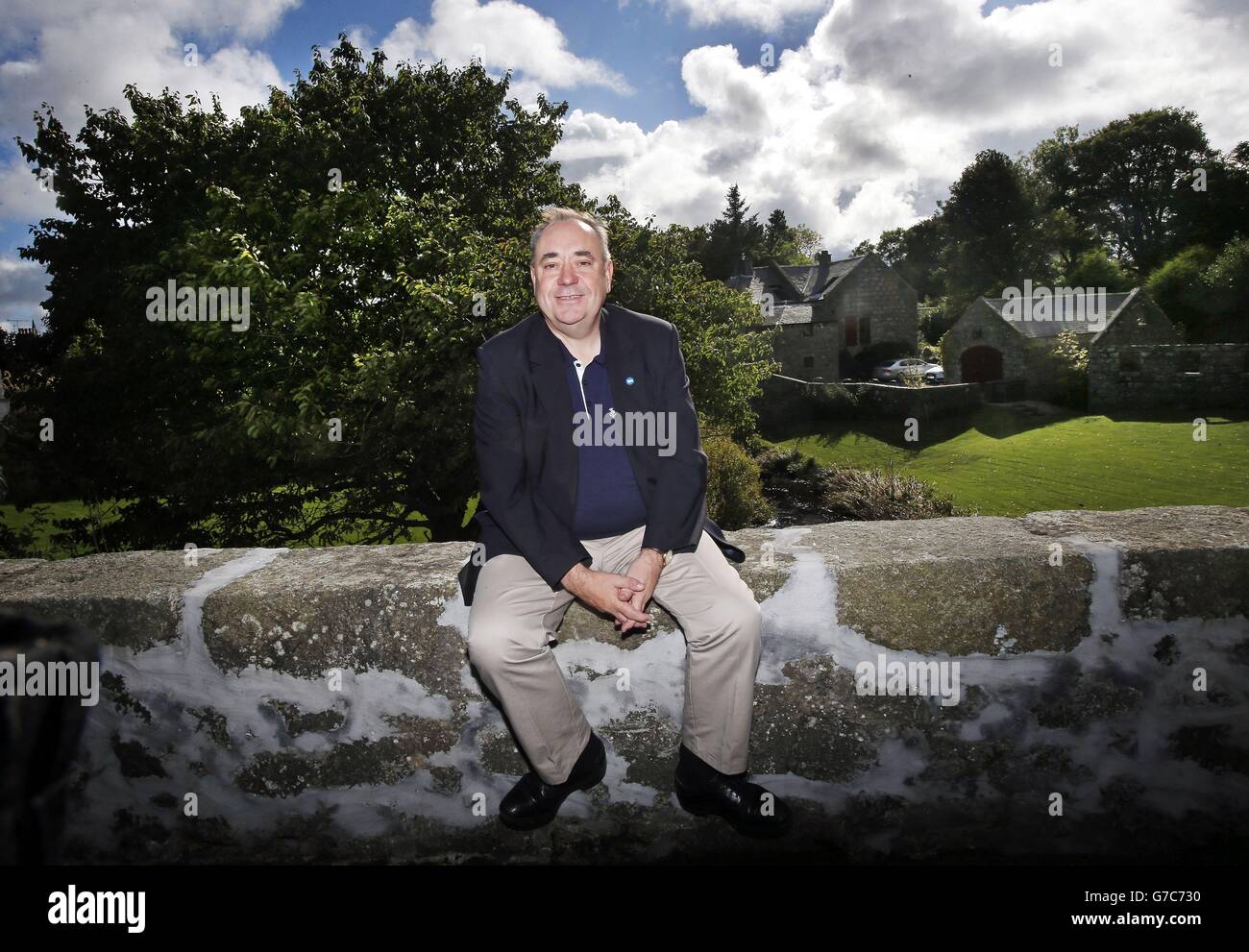 First Minister of Scotland Alex Salmond outside his home in Strichen ...