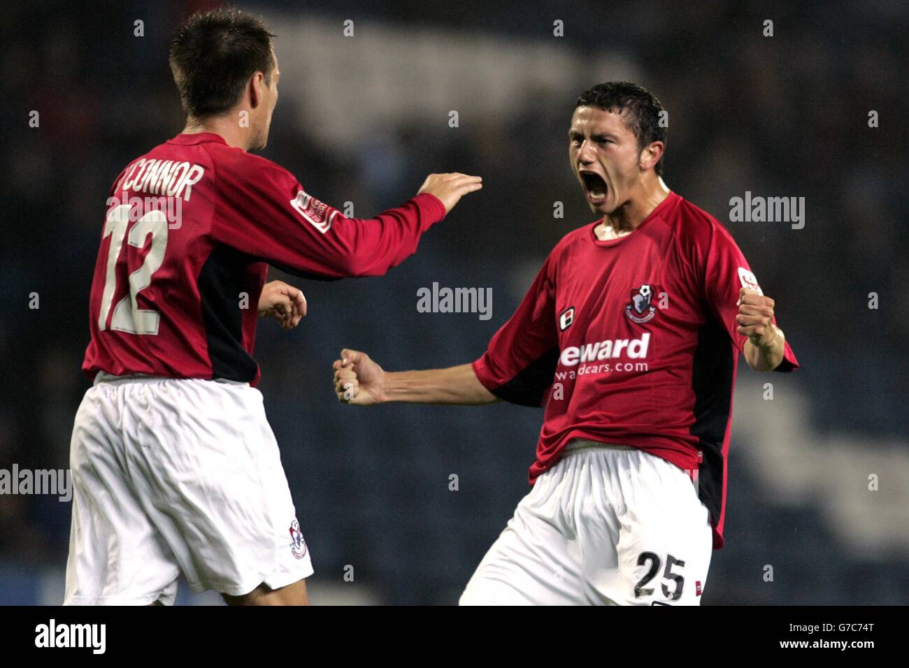 (L-R) Bournemouth's Gareth O'Connor celebrates with John Spicer Stock ...