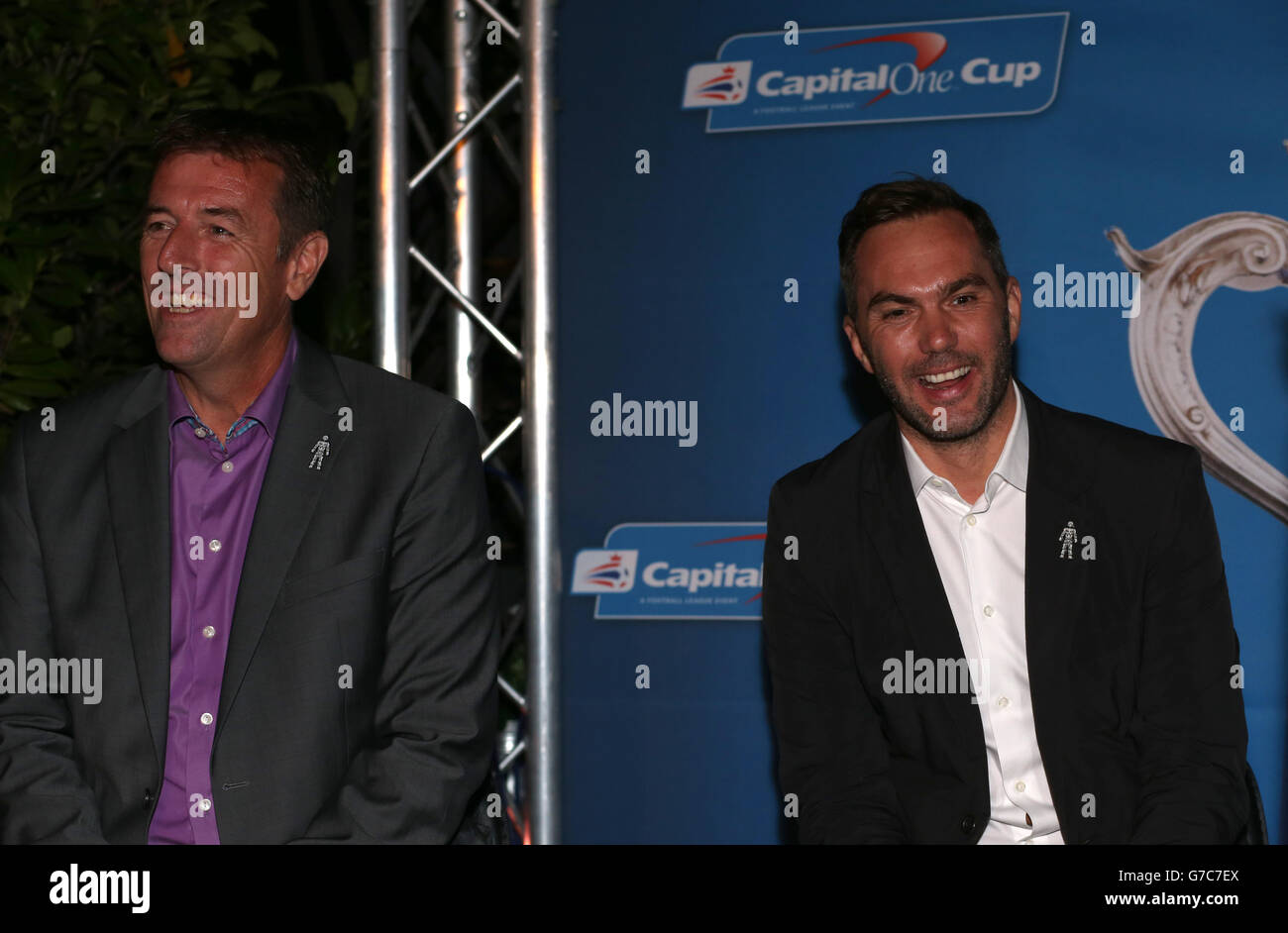 Former player's Matt Le Tissier (left) and Jason McAteer (right) have a ...