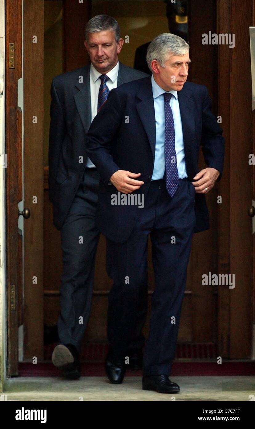Foreign secretary jack straw leaves office in whitehall hi-res stock ...