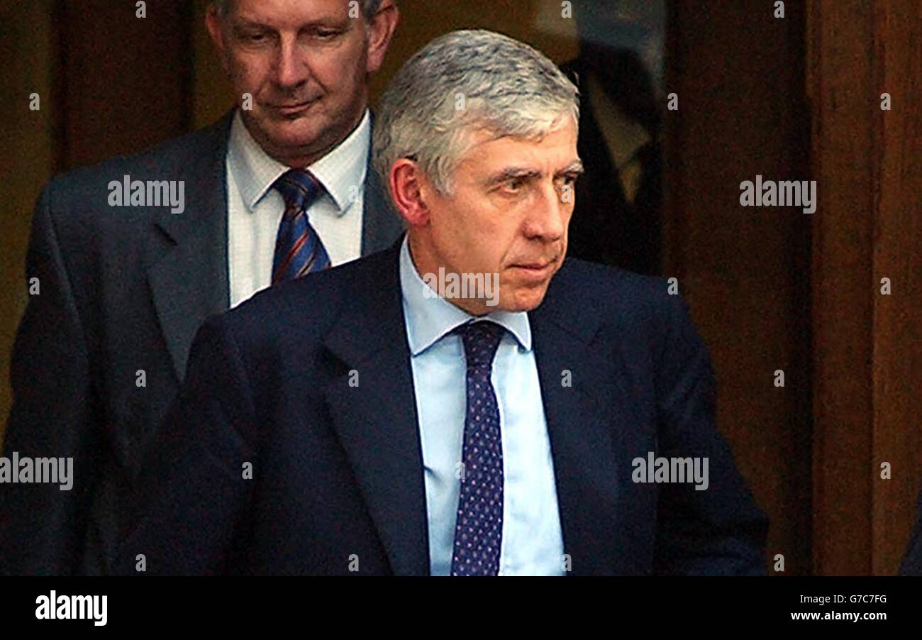 Foreign Secretary Jack Straw leaves his office in Whitehall, central ...