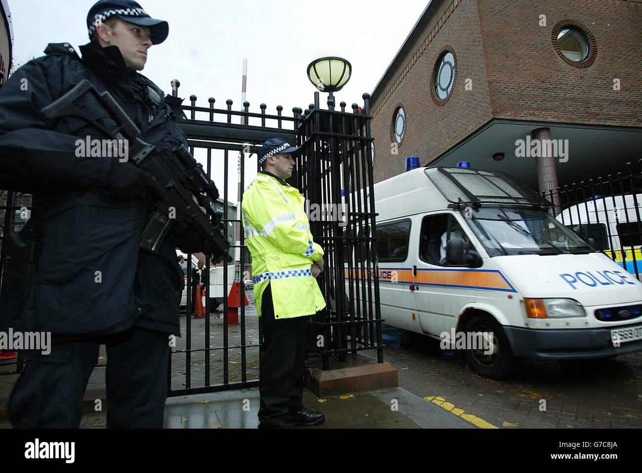 The police convoy carrying David Bieber arrives at Newcastle Crown ...