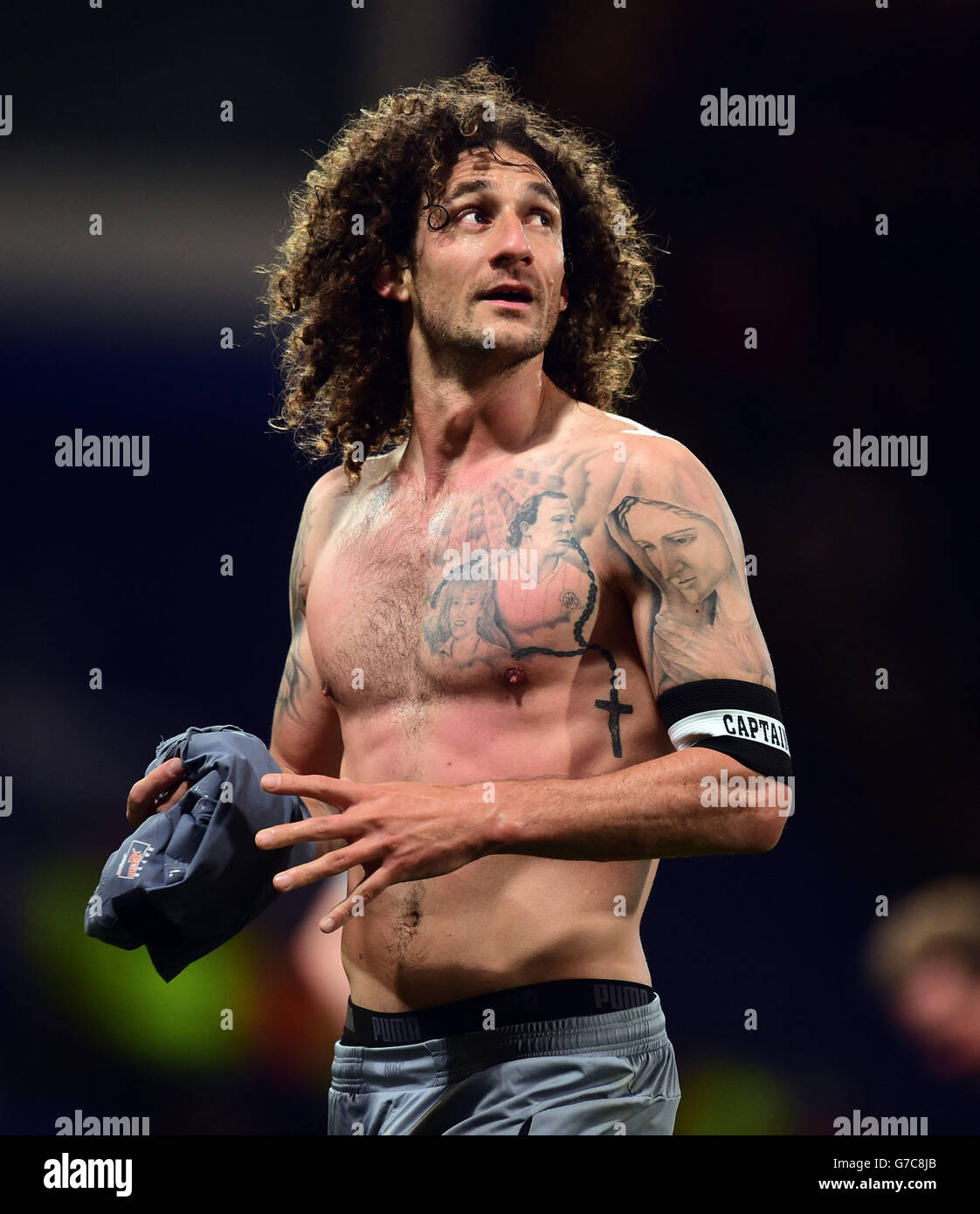 Newcastle United's Fabricio Coloccini celebrates at the end of the game ...