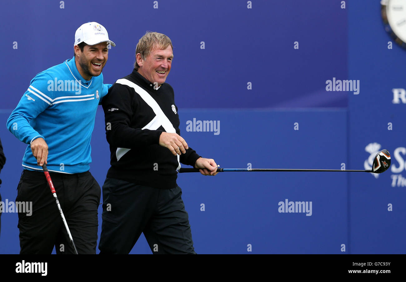 Jamie Redknapp (left) and Kenny Dalglish during the Pro-celebrity ...