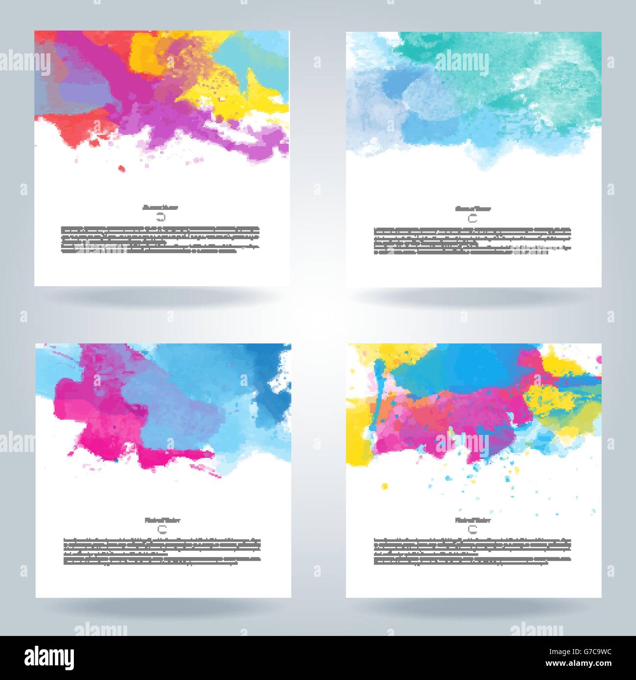 Set of bright colorful vector watercolor background Stock Vector Image ...