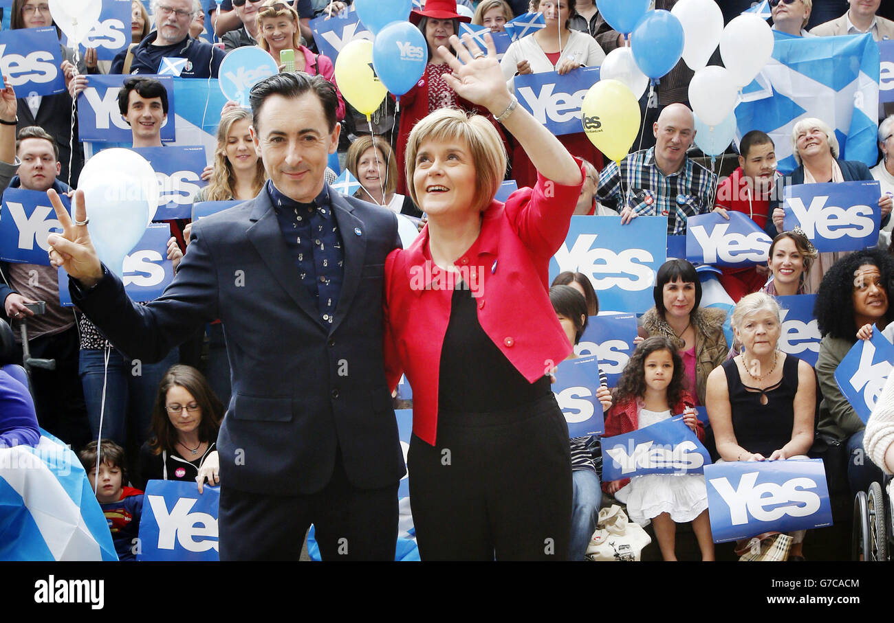 Deputy First Minister of Scotland Nicola Sturgeon and actor Alan ...