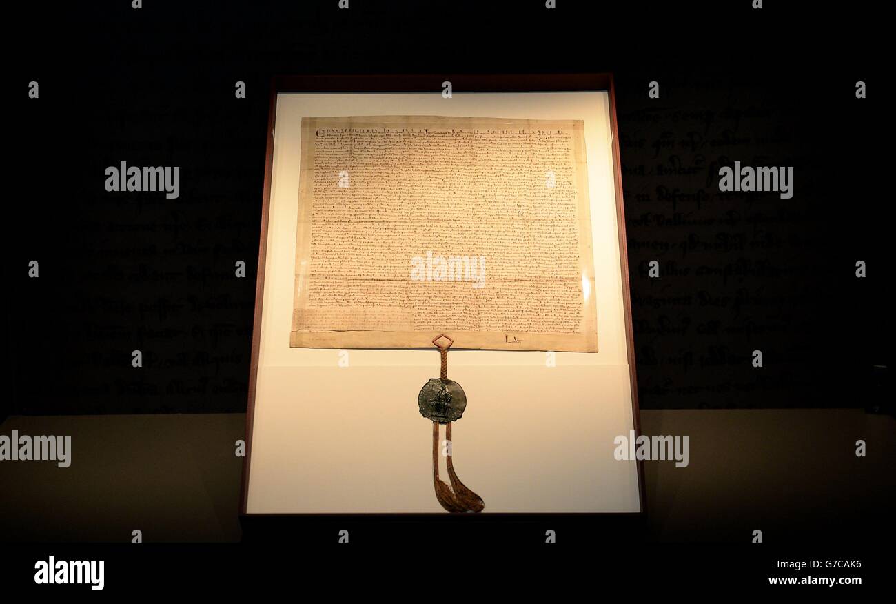The 1297 Magna Carta is installed into the new Heritage Gallery, in the ...