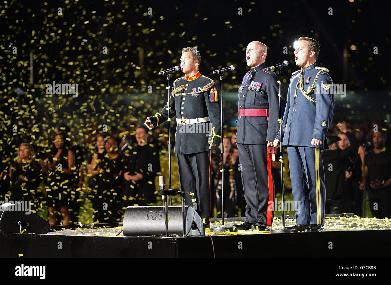 A performance of the Invictus Anthem by (left - right) Cpl Bugler John ...