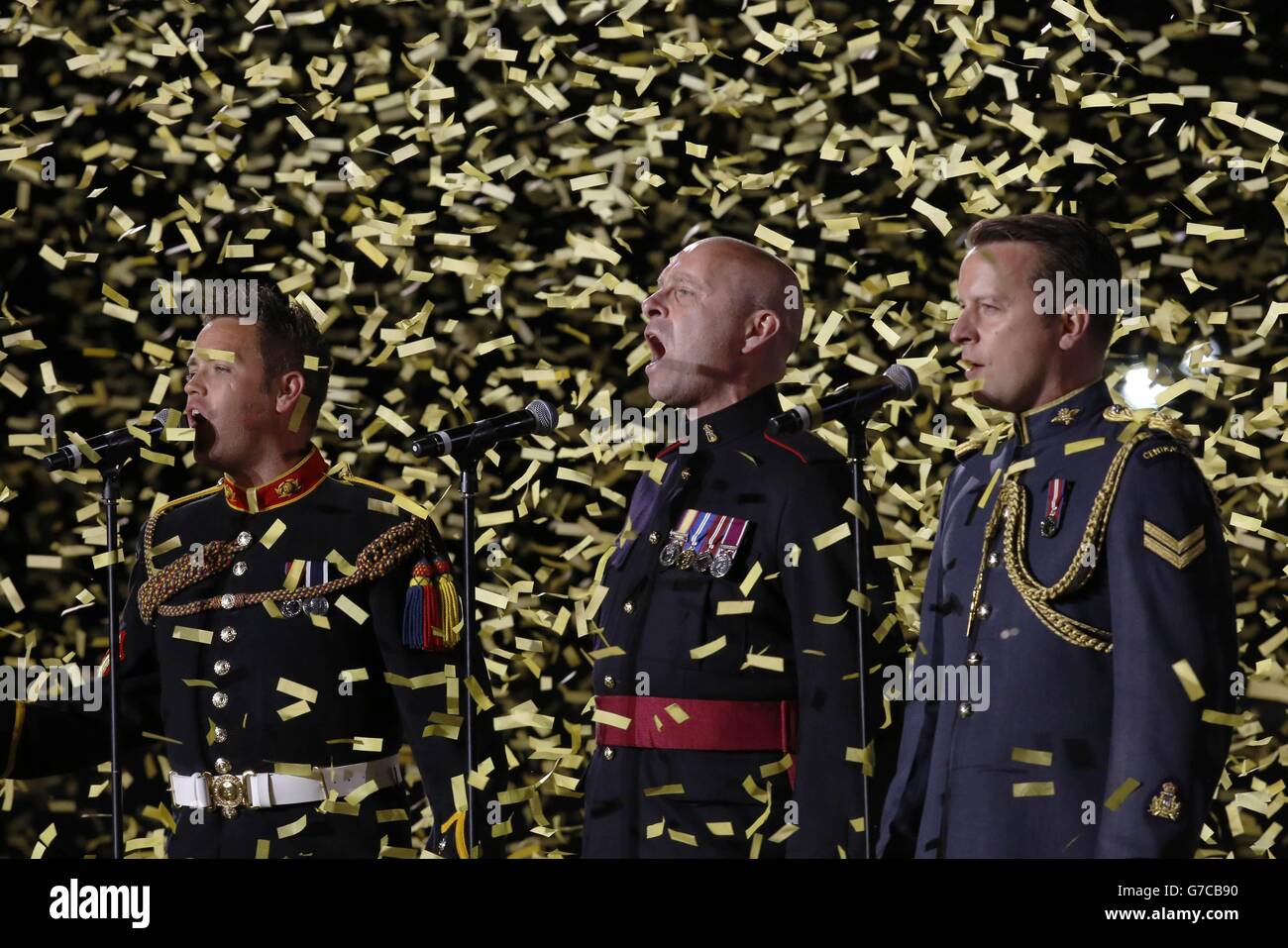 A performance of the Invictus Anthem by (left - right) Cpl Bugler John ...