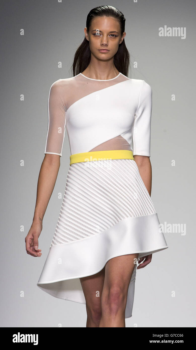A model on the catwalk during the David Koma catwalk show at the ...