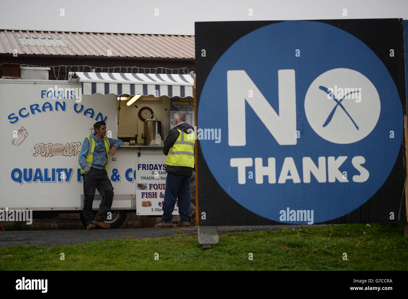 David Macey-Lillie, a supporter for Scottish independence stands in ...