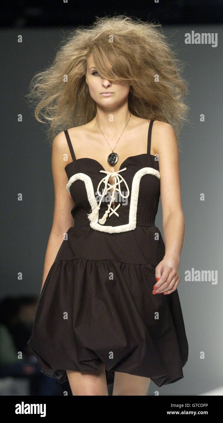 A model during the London Fashion Week Spring/Summer 2005 show by PPQ ...
