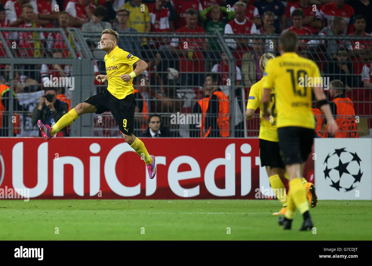 Borussia Dortmund's Ciro Immobile celebrates scoring the opening goal ...