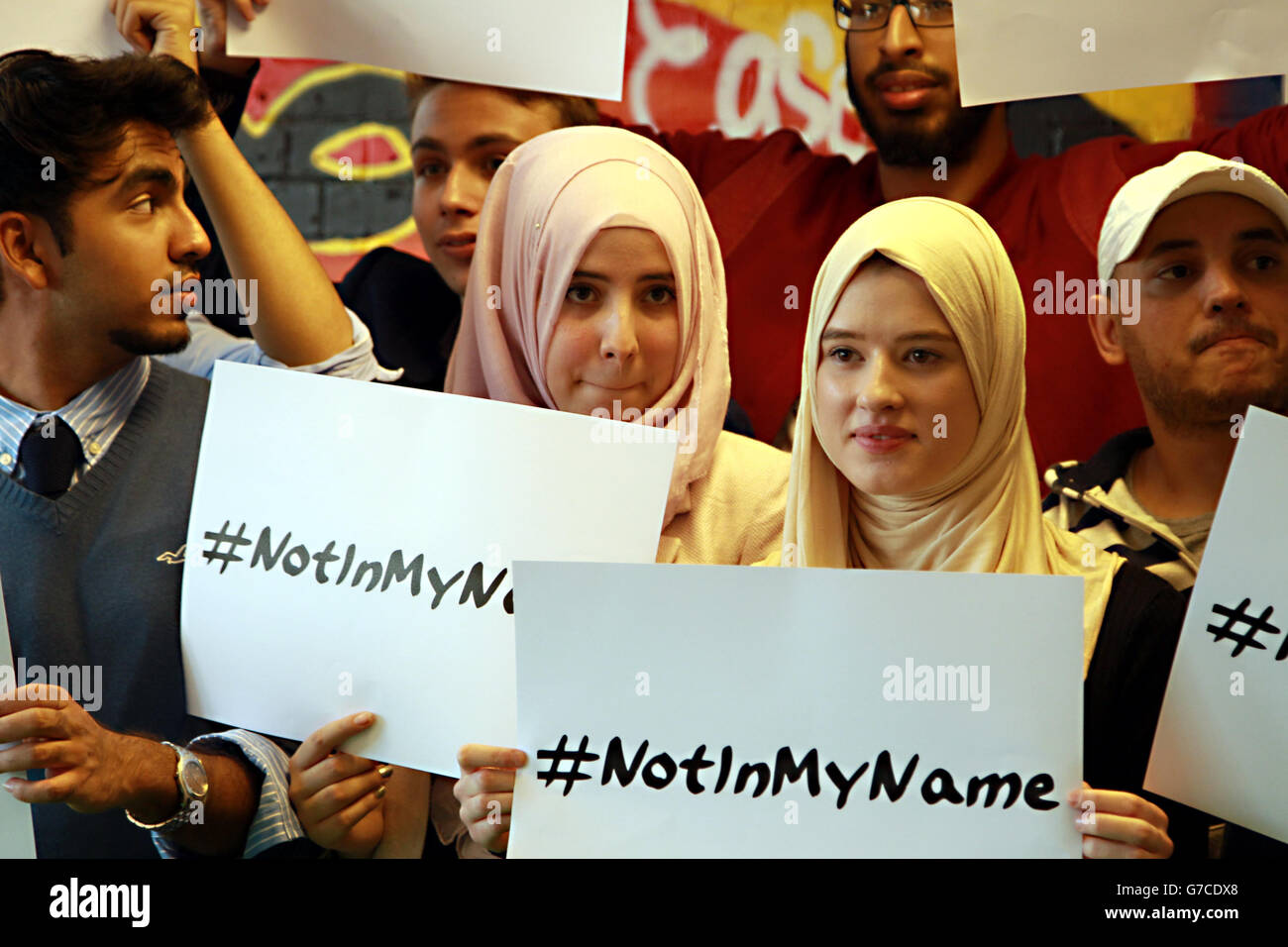 Previously unreleased image dated 16/09/14 of young British Muslims ...