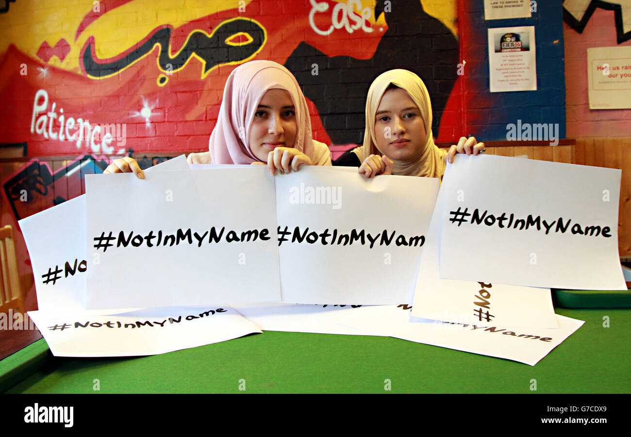 Active Change Foundation #notinmyname campaign Stock Photo - Alamy