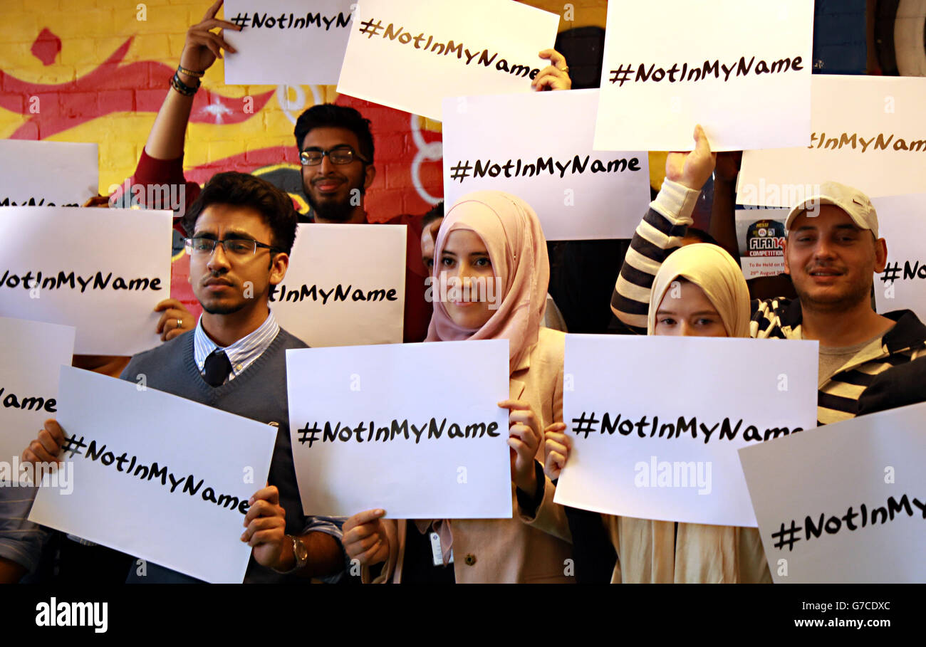Active Change Foundation #notinmyname campaign Stock Photo - Alamy